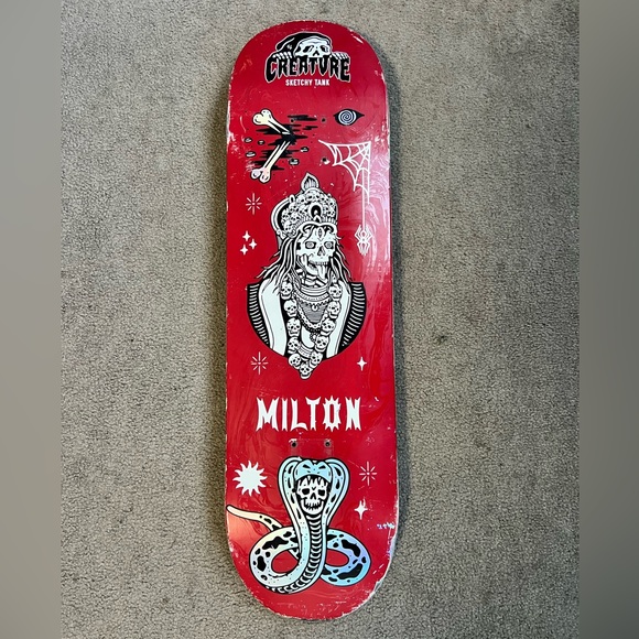 Other | Red Creature Skateboard Deck With Graphic Design | Poshmark